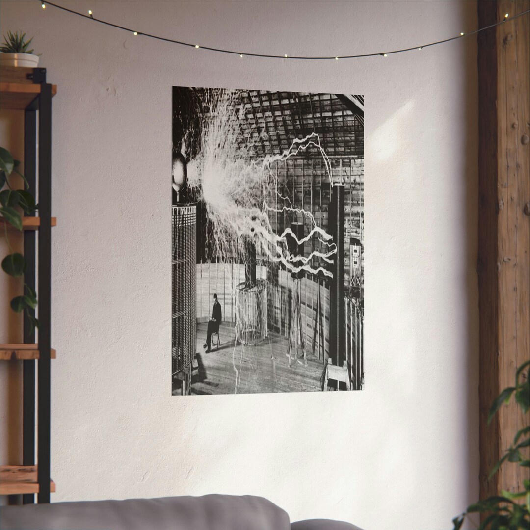Nikola Tesla Sitting in His Laboratory vintage Poster - Etsy