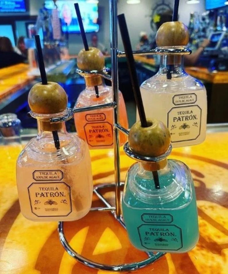 Mini Plastic Bottles Inspired by Patron With Wooden Stoppers ...
