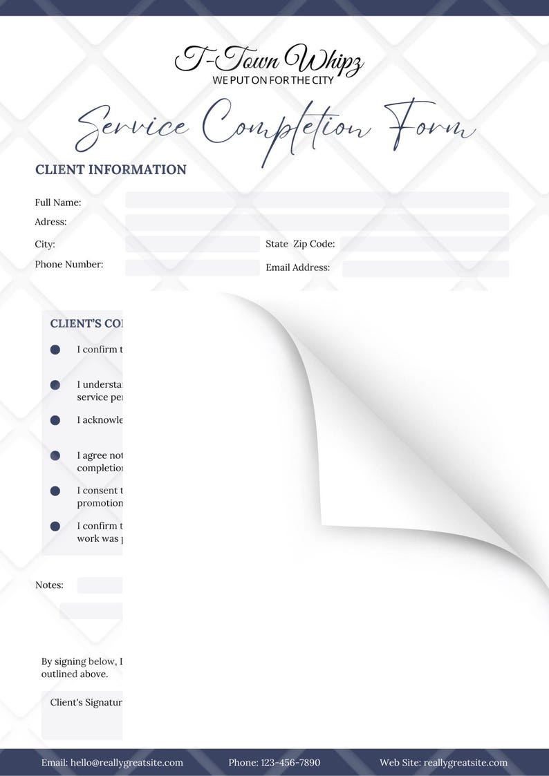 Service Completion Confirmation Form | Protect Your Business From ...
