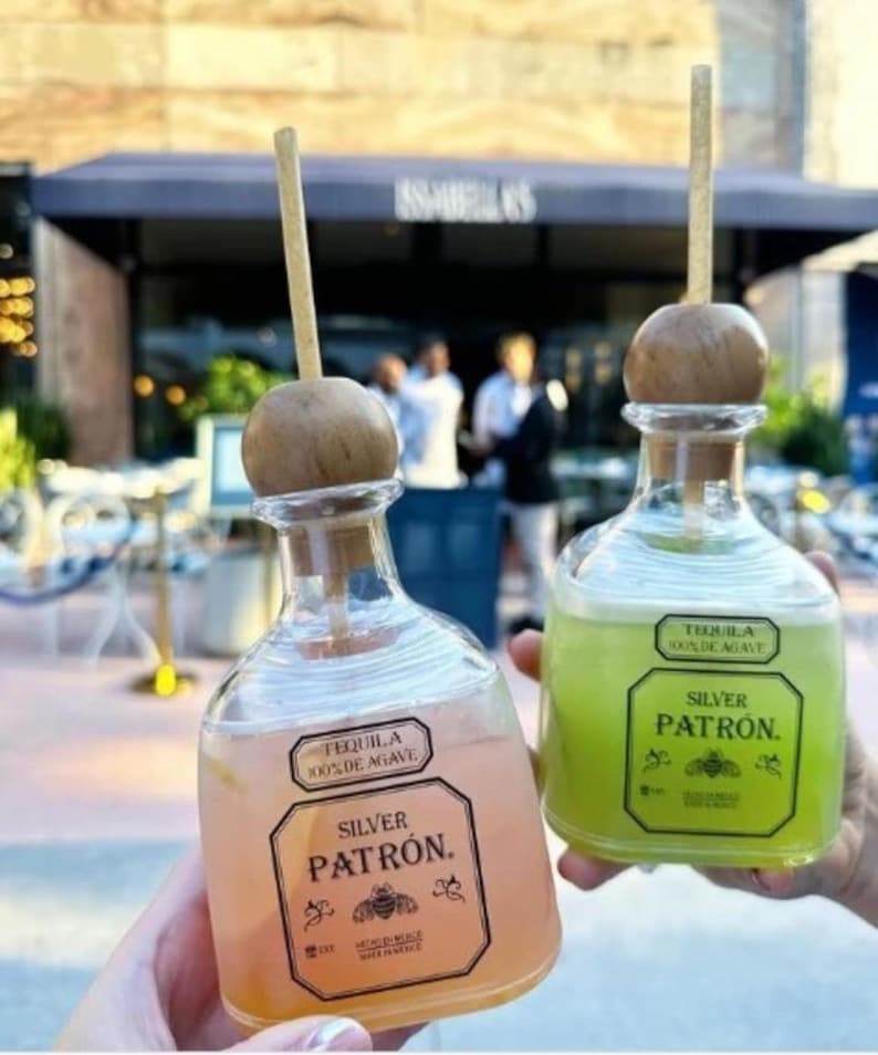 Mini Plastic Bottles Inspired by Patron With Wooden Stoppers ...