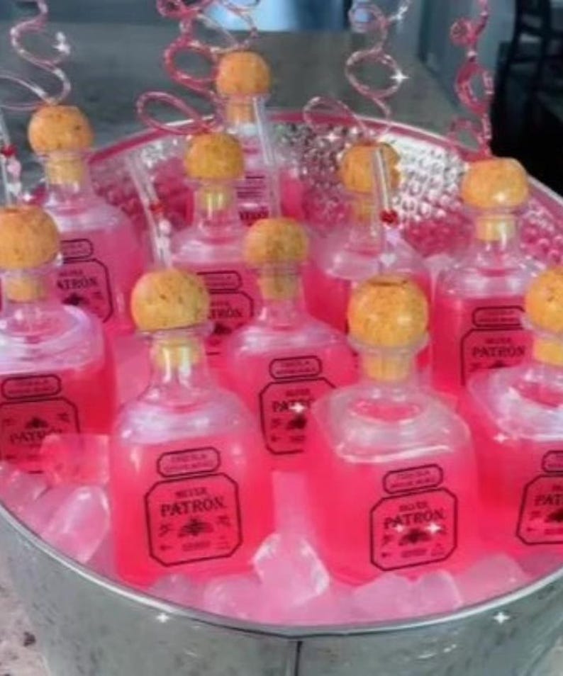 Mini Plastic Bottles Inspired by Patron With Wooden Stoppers ...