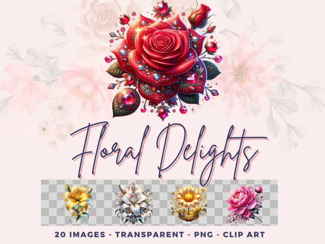 Watercolor Flowers Clipart, Garden Floral PNG, Garden Clipart Graphics ...