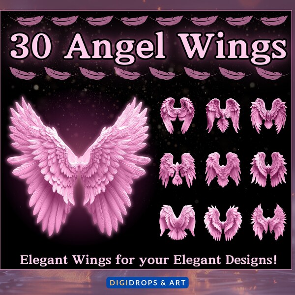 Pink Angel Wings - Etsy