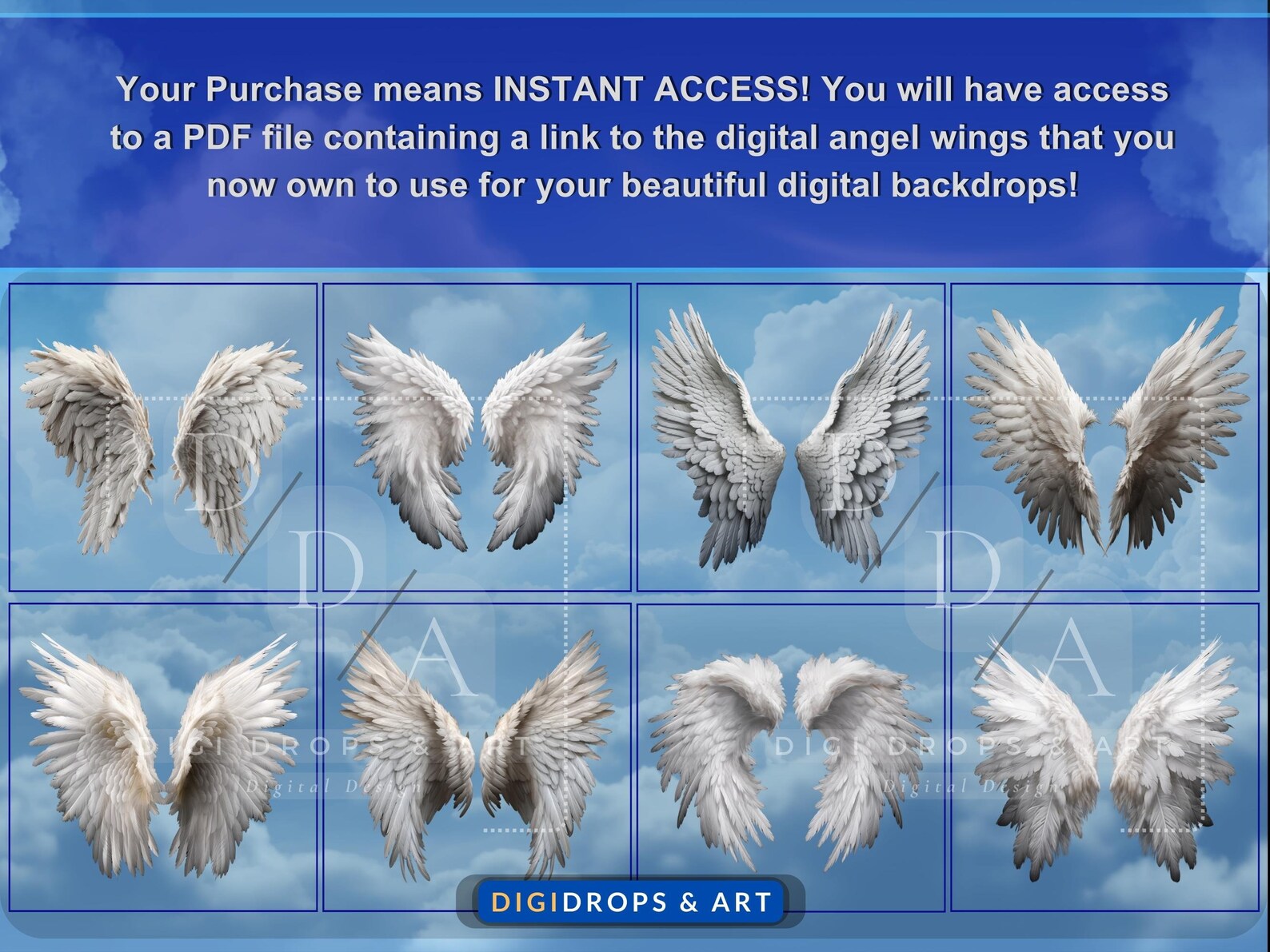 30 White Angel Wings, Digital Backdrop Prop, High Quality Images ...