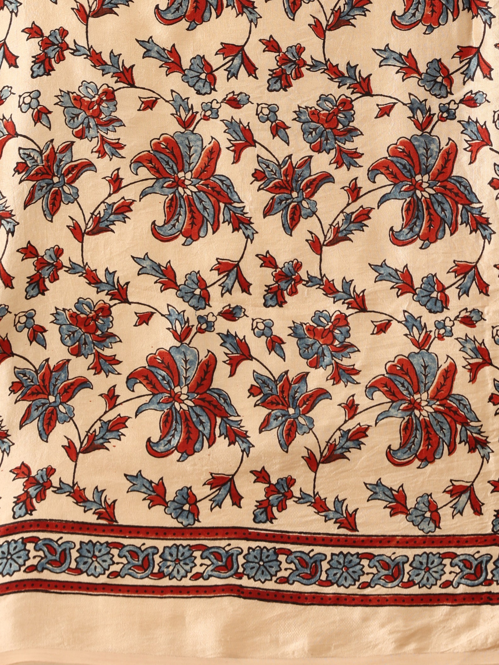 Indian Hand Made Multicolour Ajrakh Modal Silk Saree for Women and ...