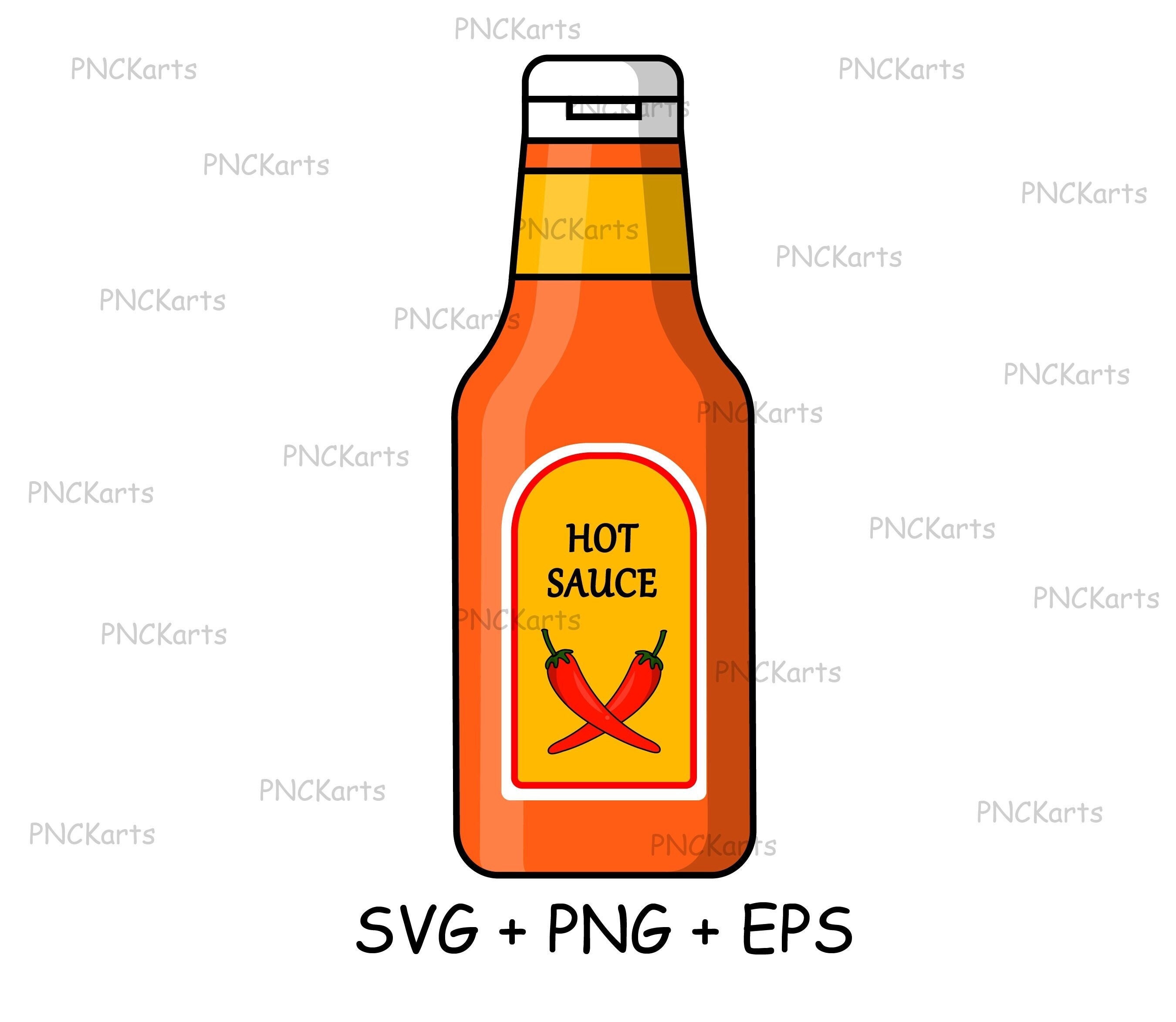 Hot Sauce SVG PNG EPS / Hot Chili Sauce Bottle Clipart / Red - Etsy