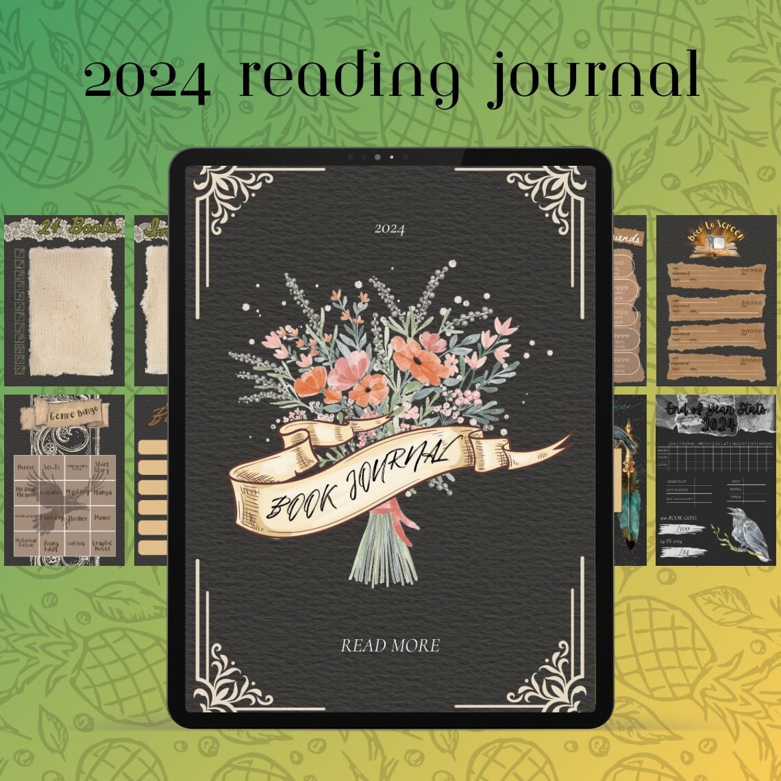 2024 Reading Journal | 2024 Book Journal | Personal Reading Journal ...