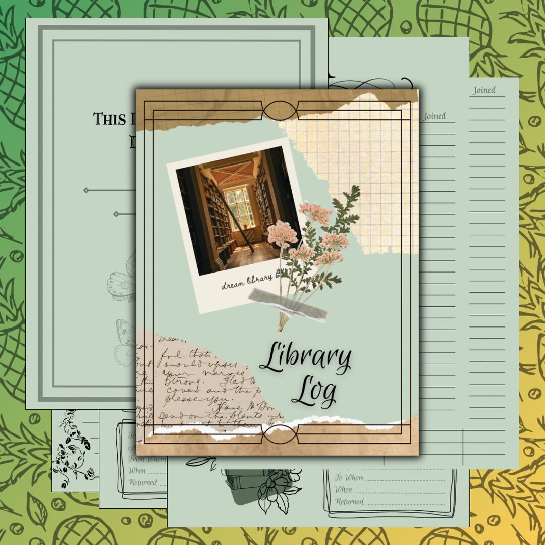 Personal Library Log | Library Book Log | Basic Library Journal ...