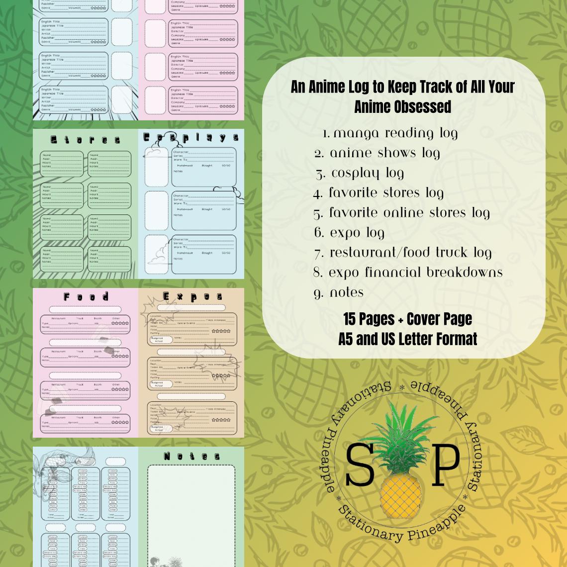 Anime Log Anime Diary Anime Journal Manga Log Anime Shenanigans - Etsy