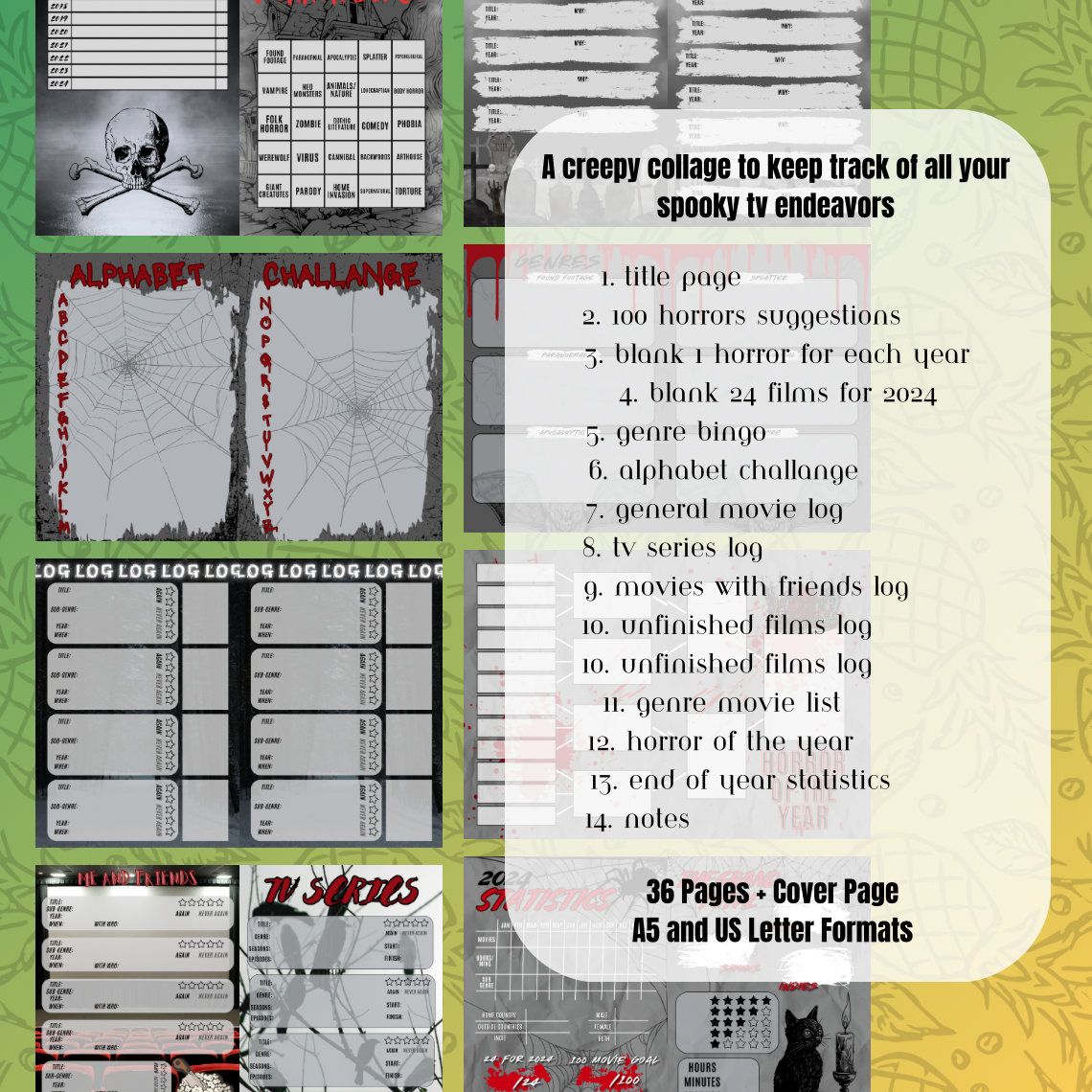 2024 Horror TV Journal | Horror Journal | Movie/show Journal | Horror ...