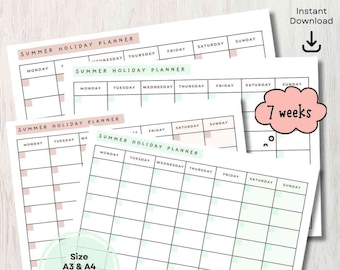 School Summer Holiday Planner UK - Etsy