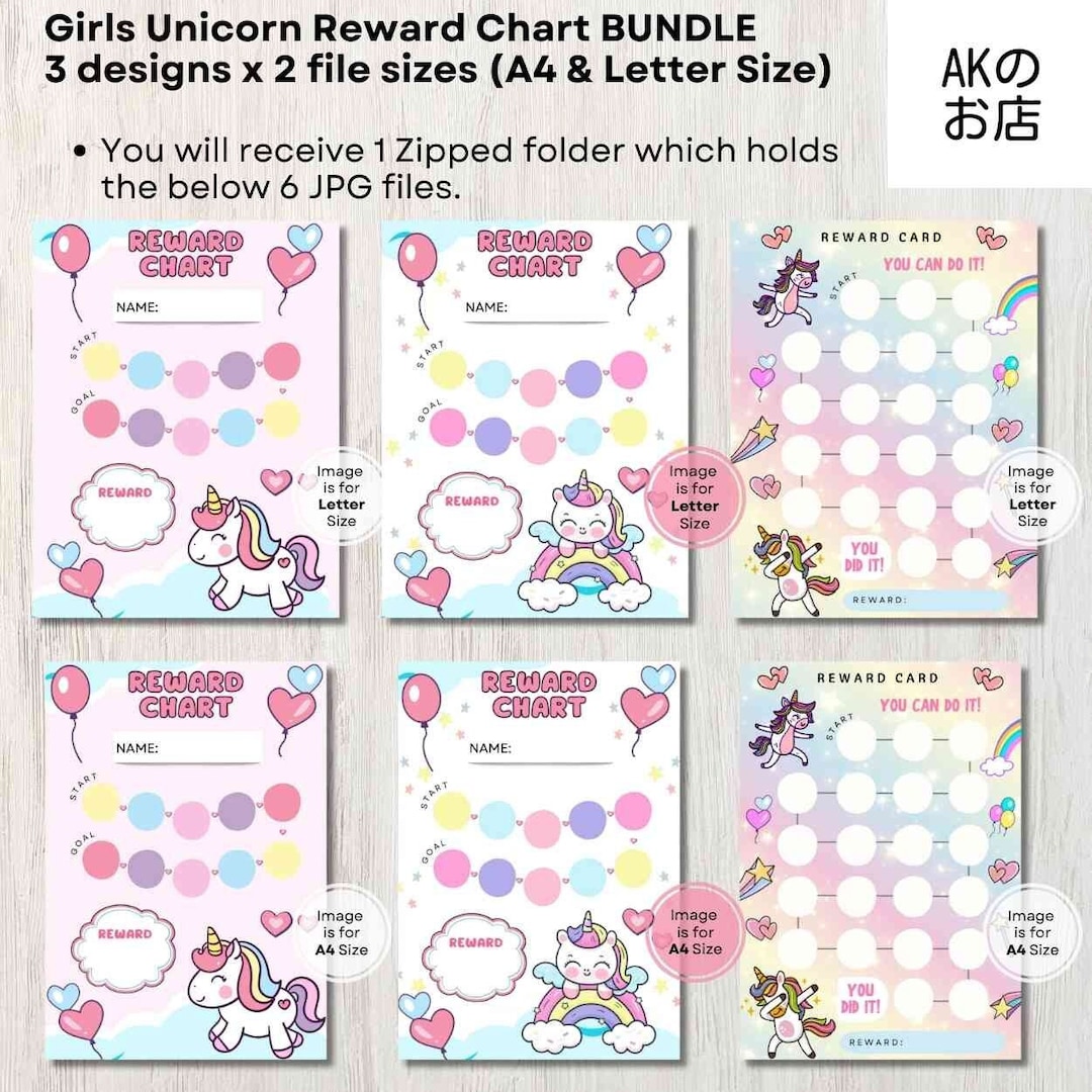 Unicorn Reward Chart Bundle for Girls (digital Download) - Etsy