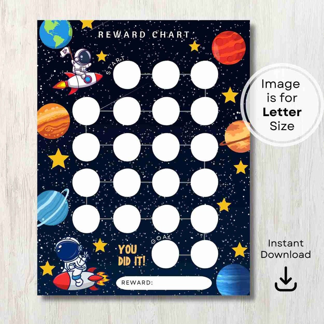 Printable Outer Space Reward Chart, Planets Chart, Instant Download ...