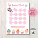 Girls Reward Chart, Potty Training Chart, Cupcake Reward Chart ...