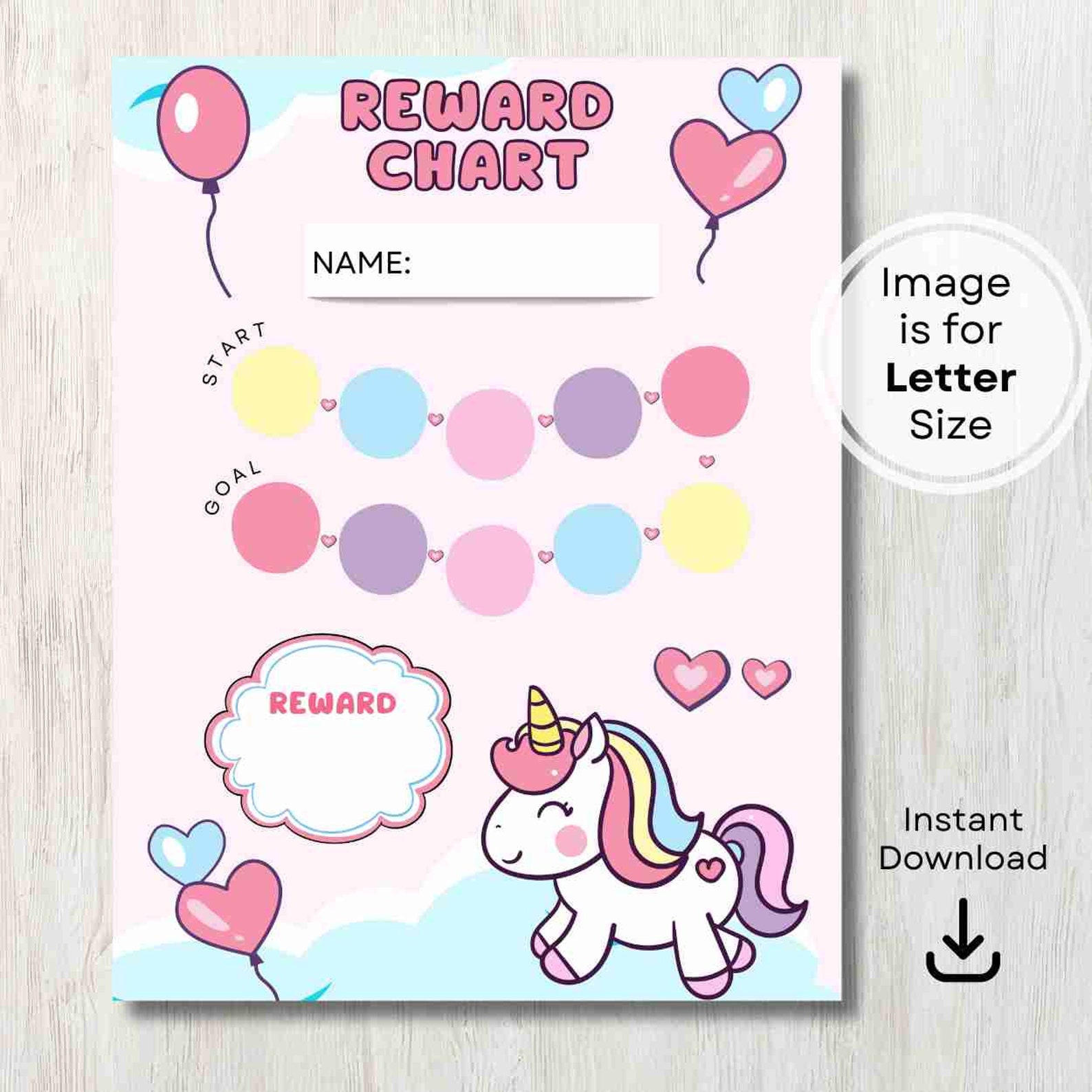 Girls Reward Chart BUNDLE, Potty Training Chart, Kids Reward Chart ...