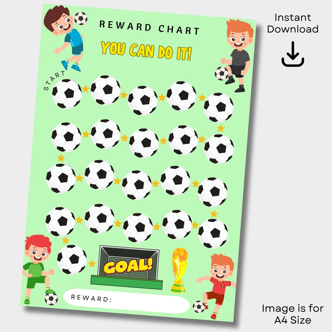 Printable Reward Chart Soccer Reward Chart Instant Digital - Etsy