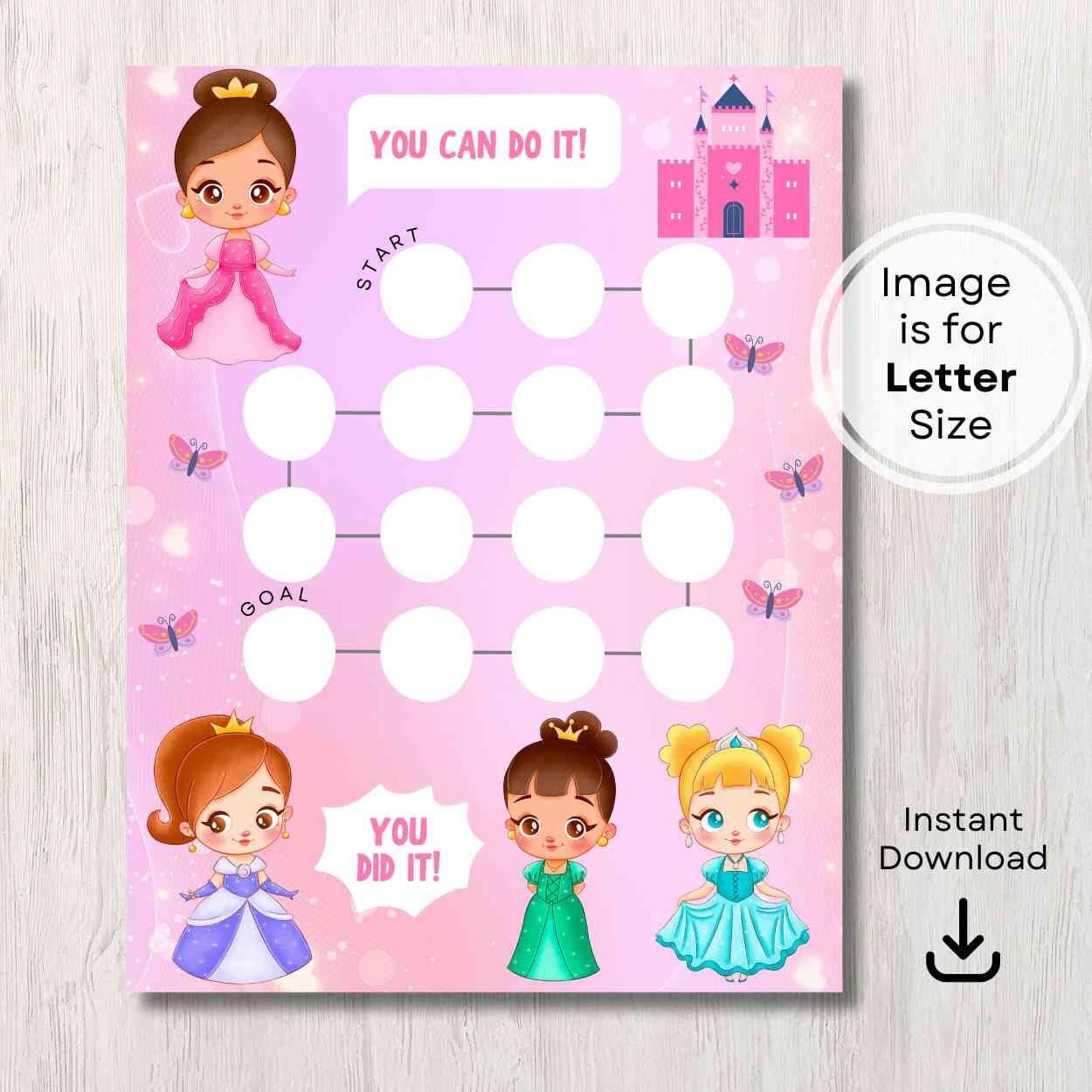 Reward Chart, Potty Training Chart, Girls Reward Chart, Printable ...