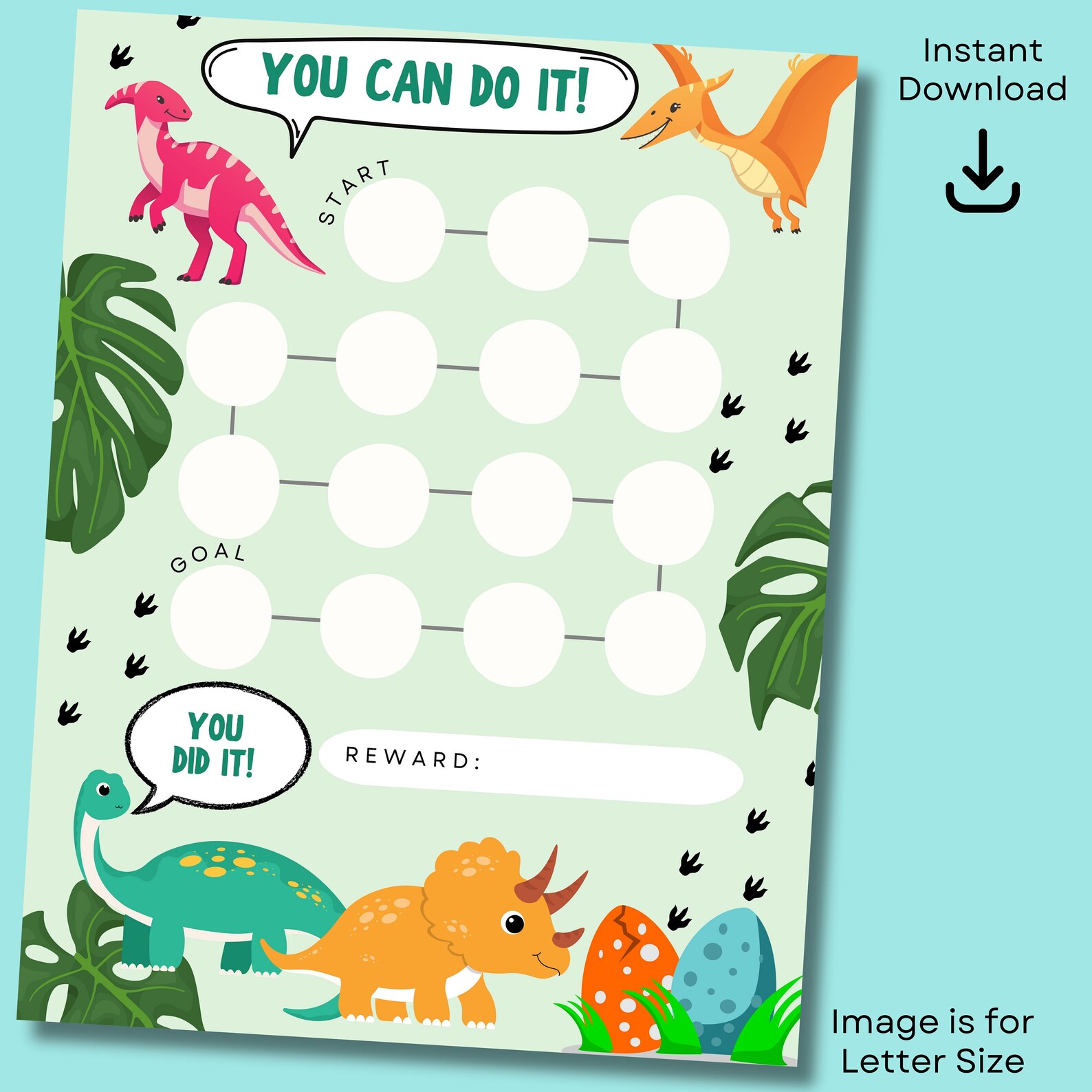 Printable Dinosaurs Reward Chart Dino Reward Chart Instant - Etsy
