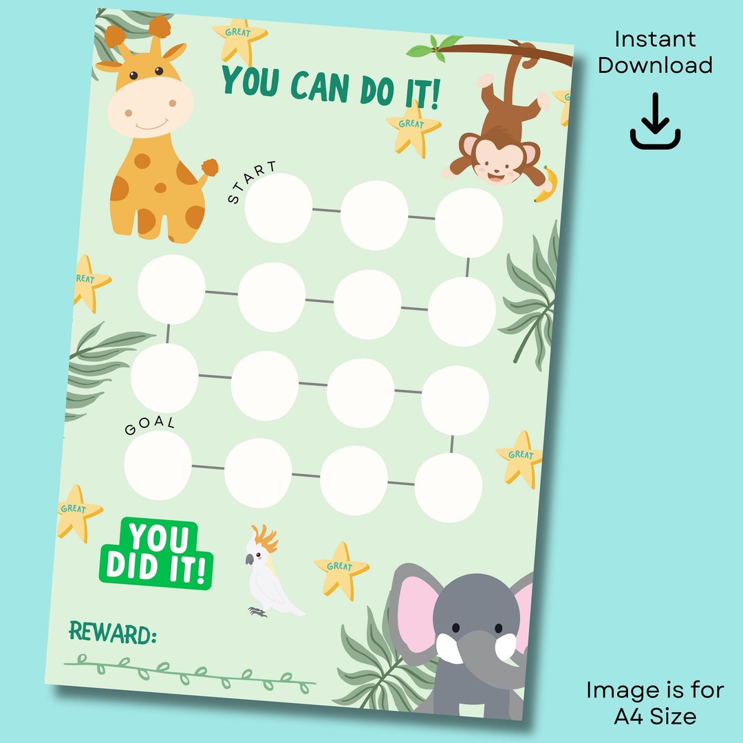 Reward Chart Printable Reward Chart Zoo Animal Reward Chart - Etsy UK