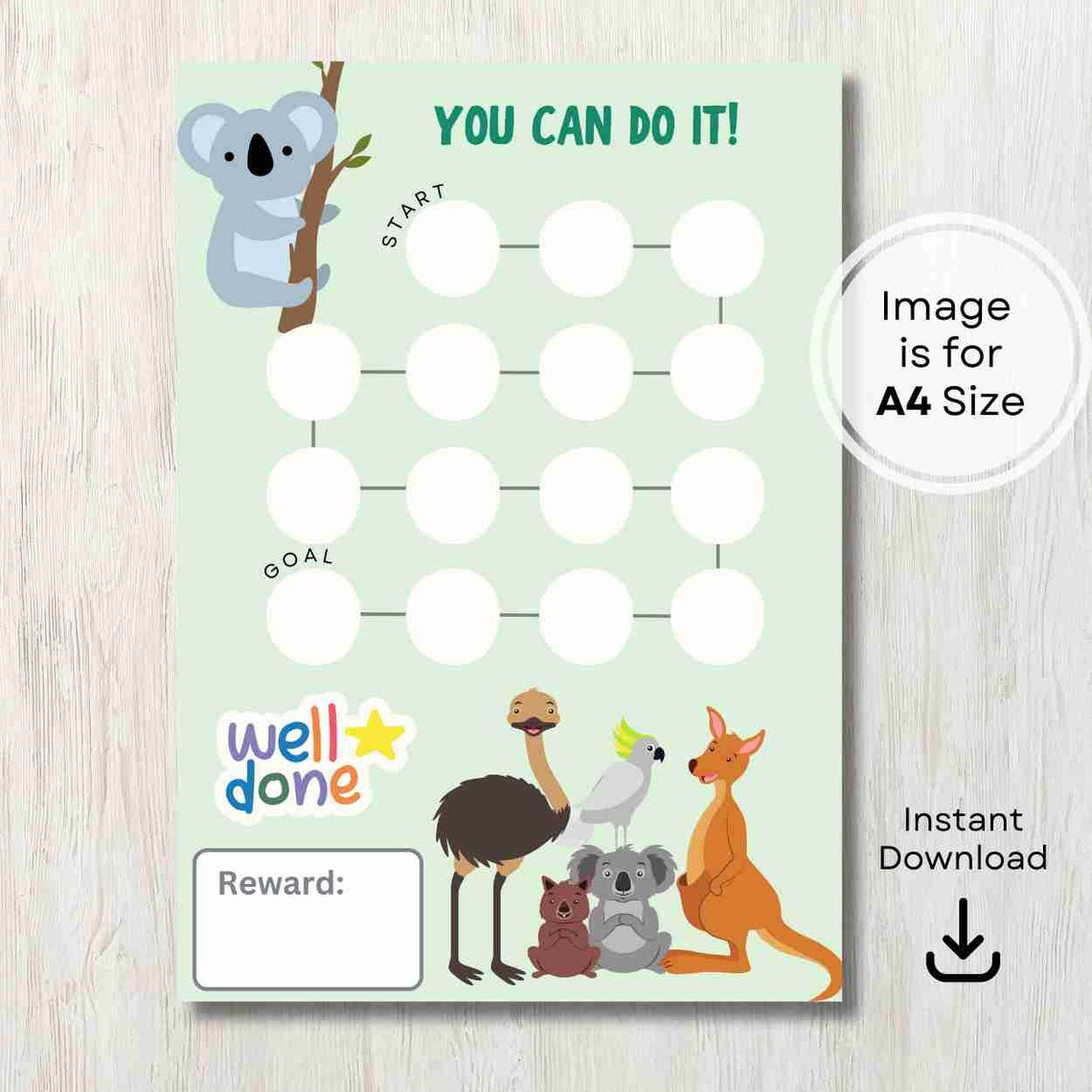 Printable Reward Chart, Reward Chart, Instant Digital Download, Toddler ...