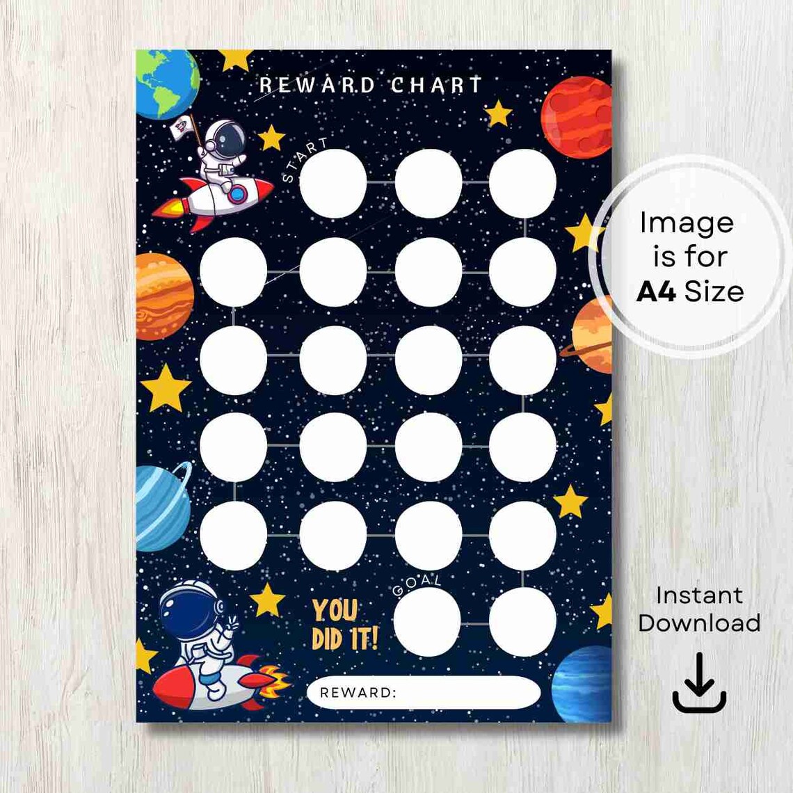 Printable Outer Space Reward Chart, Planets Chart, Instant Download ...