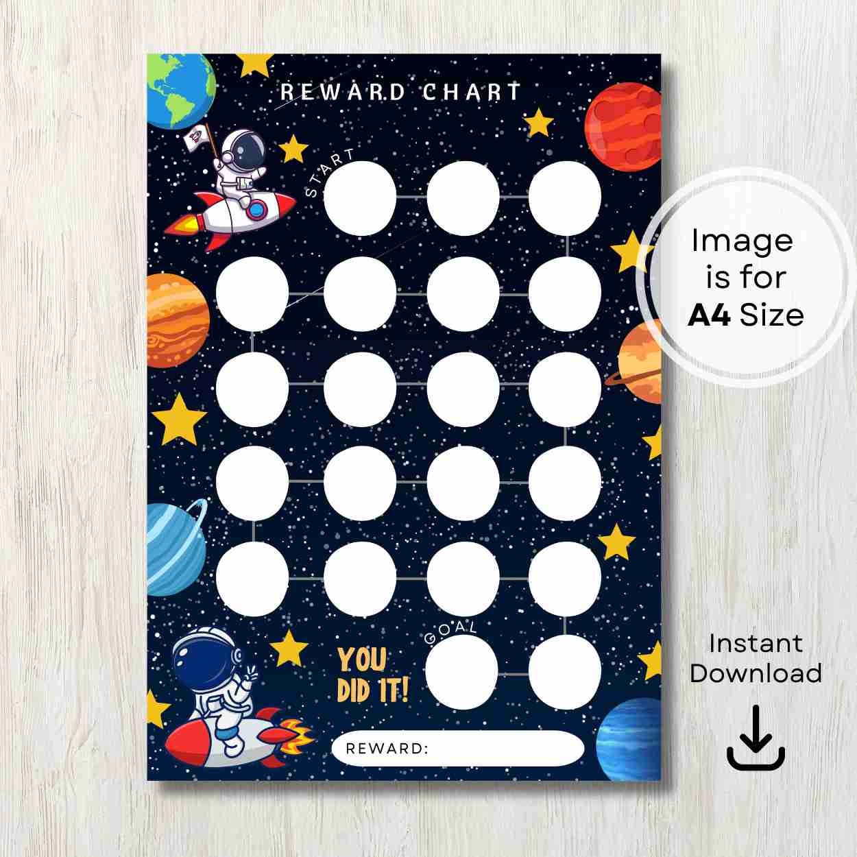 Printable Outer Space Reward Chart, Planets Chart, Instant Download ...