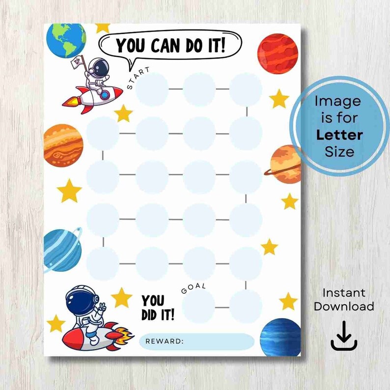 Reward Chart, Potty Training Chart, Printable Reward Chart for Boys ...