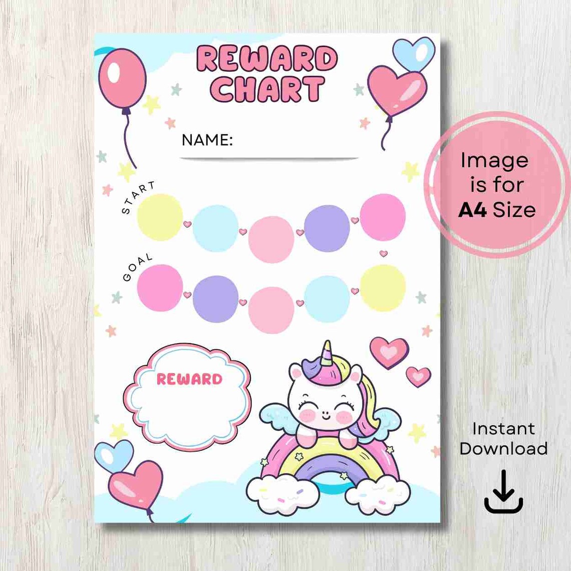 Girls Reward Chart BUNDLE, Potty Training Chart, Kids Reward Chart ...