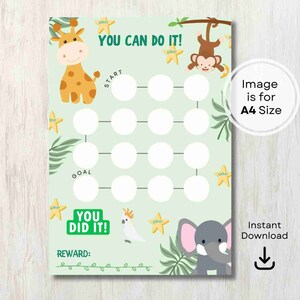 Reward Chart, Printable Reward Chart, Zoo Animal Reward Chart, Instant ...