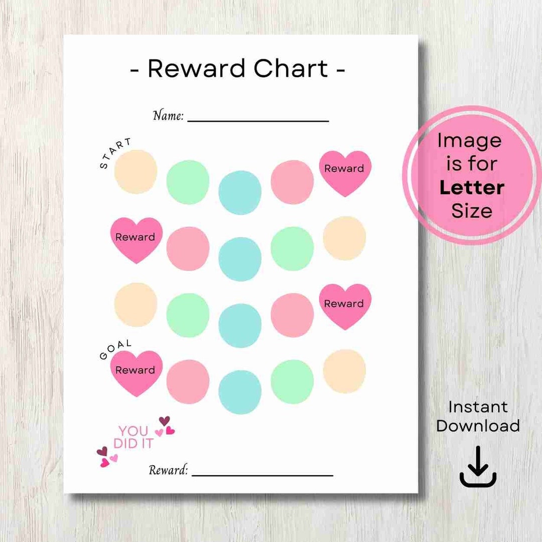 Reward Chart, Printable Reward Chart, Cute Reward Chart, Instant ...