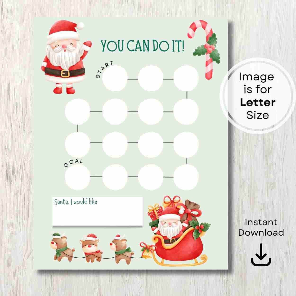 Reward Chart, Potty Chart, Christmas Reward Chart for Kids, Sticker ...