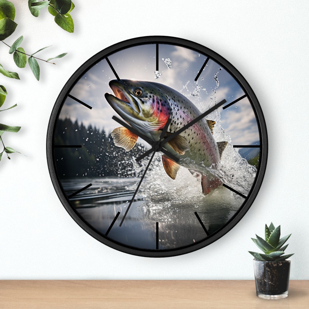 Rainbow Trout Fish Wall Clock - Etsy