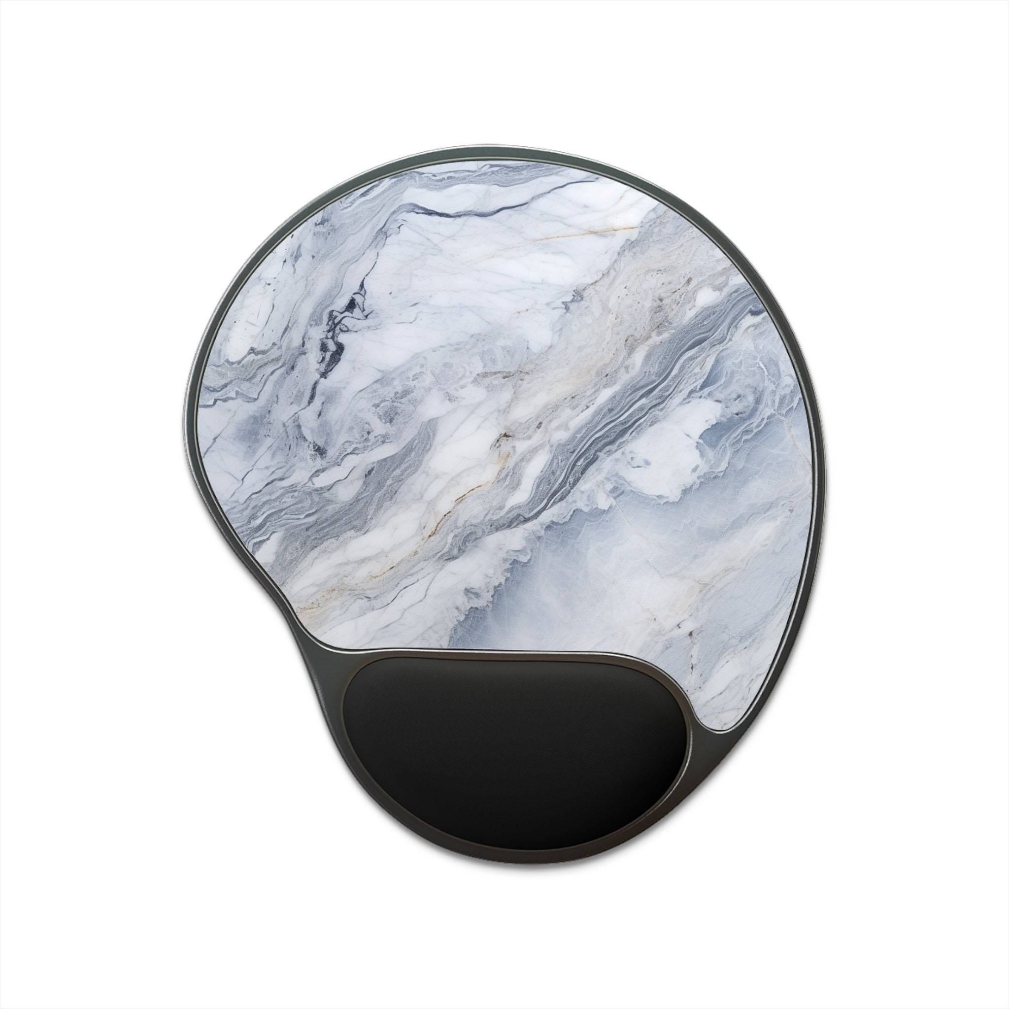 White Marble Style Mouse Pad With Wrist Rest - Etsy
