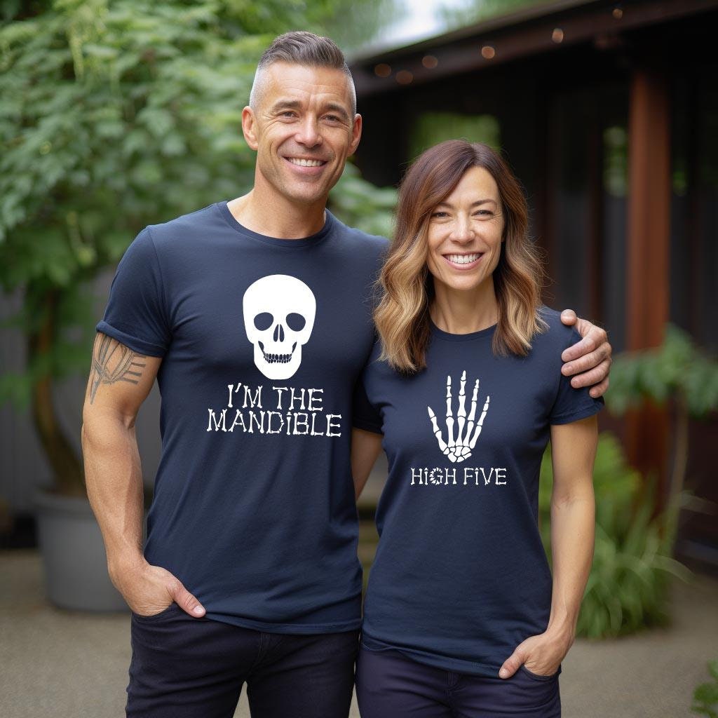 Skeleton Group Halloween Costume, Family Navy Anatomy T-shirt, Matching ...