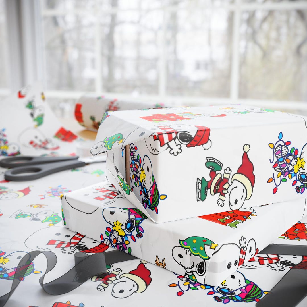 Snoopy Christmas Wrapping Papers - Etsy