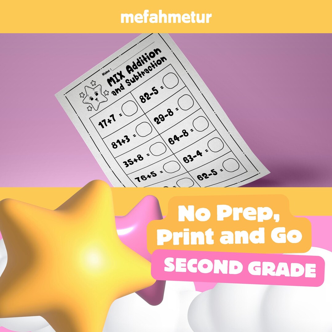 Easy One-digit and Two-digit Math Worksheets | Second Grade | Addition ...