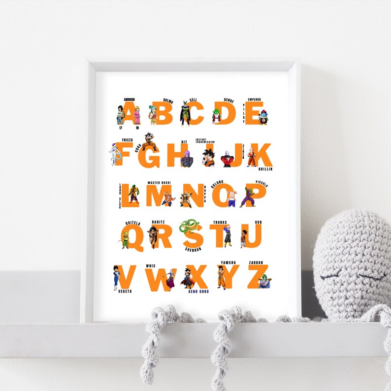 Dragonball Z Alphabet Poster Digital Download Printable - Etsy