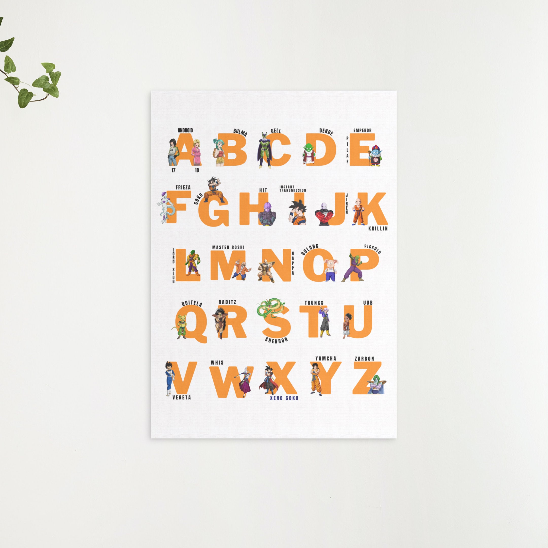 Dragonball Z Alphabet Bundle DBZ ABC Flashcards Poster Printable DBZ ...