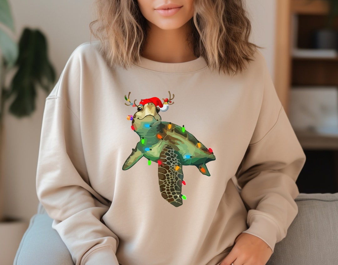 Christmas Turtle Shirt, Christmas Turtle Lovers T-shirt, Turtle Holiday ...