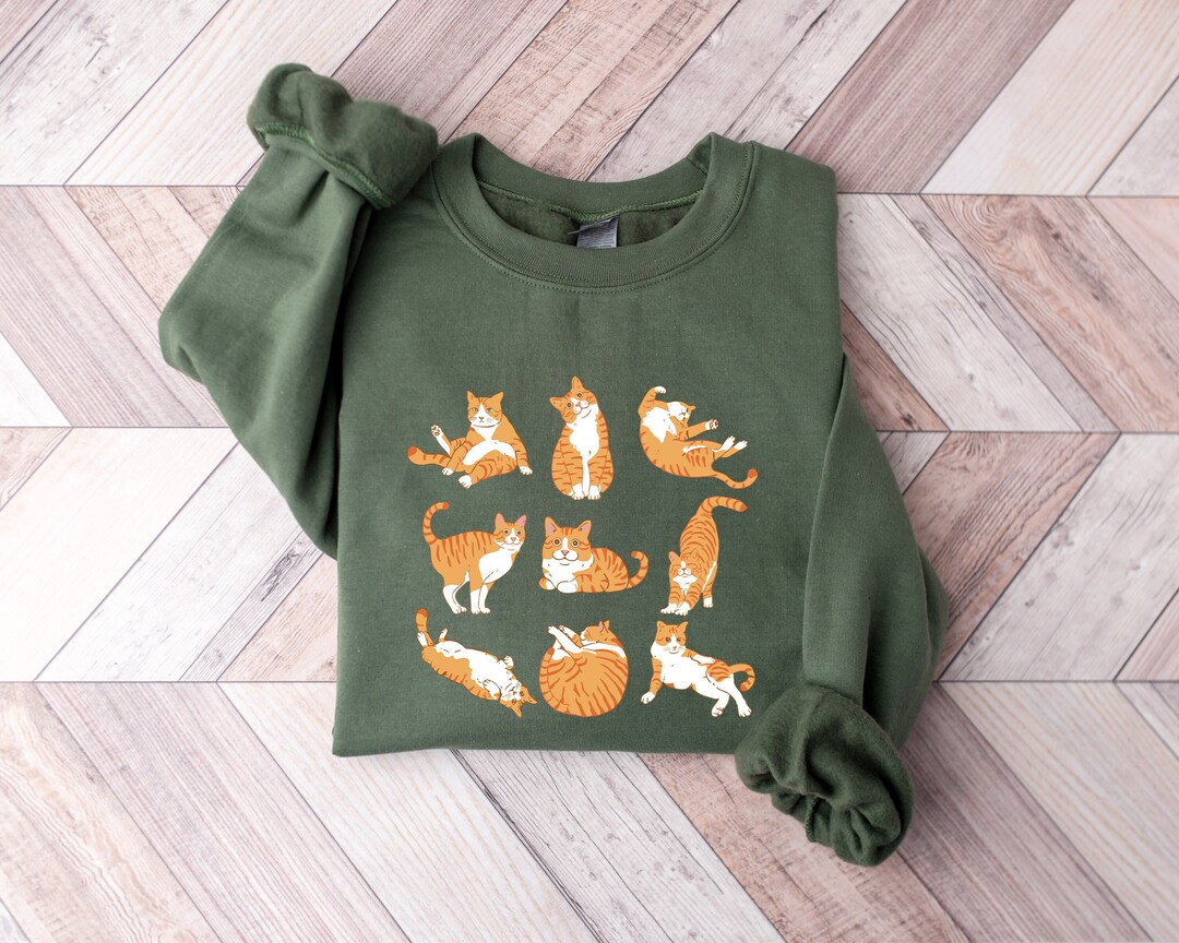 Cute Orange Cat Shirt, Orange Cat T-shirt, Orange Cat Mom Sweatshirt ...