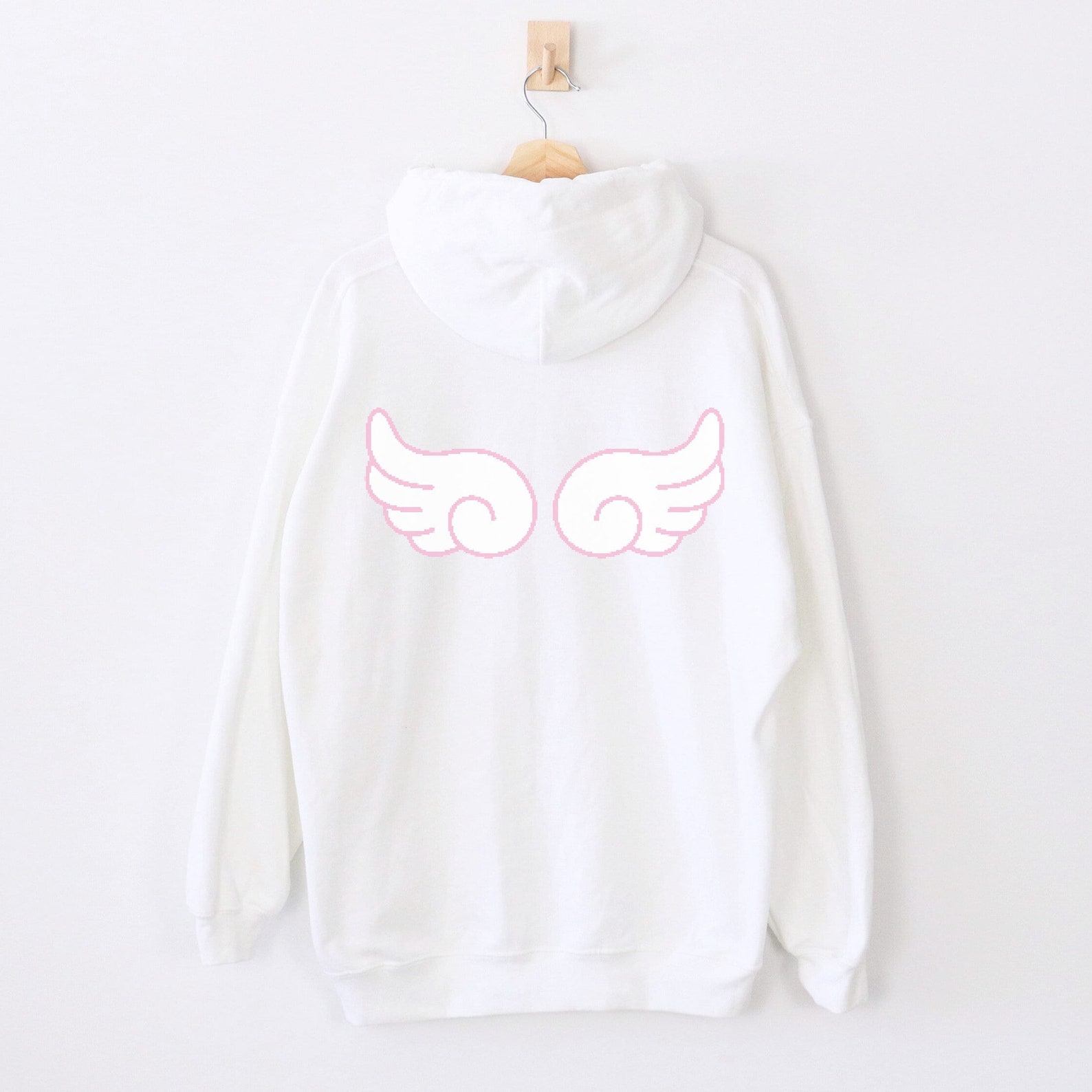 Pink Angelcore Hoodie, Pixel Heart, Kawaii J-fashion Sweatshirt - Etsy