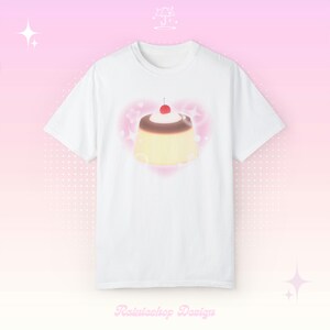Kawaii Pudding T-shirt Cute Flan Tshirt Japanese Dessert Graphic Shirt ...