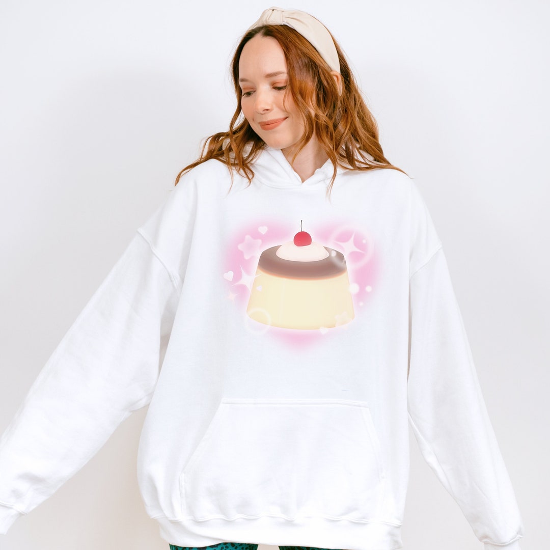 Kawaii Pudding Graphic Hoodie, Cutecore Flan Clothing - Etsy