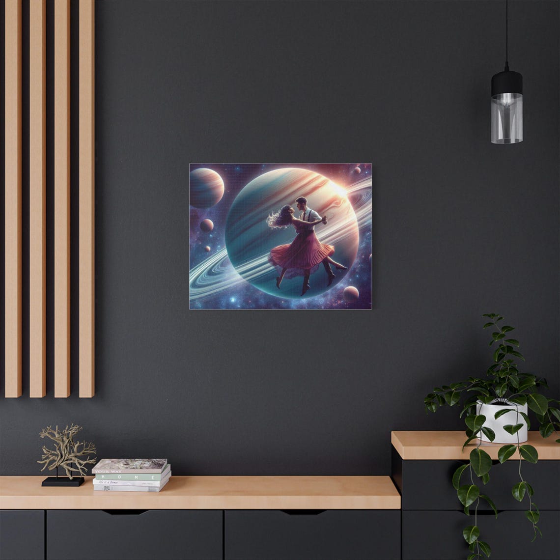 Dancing Couple Canvas Wrap: Romantic Space Art for Newlyweds - Etsy