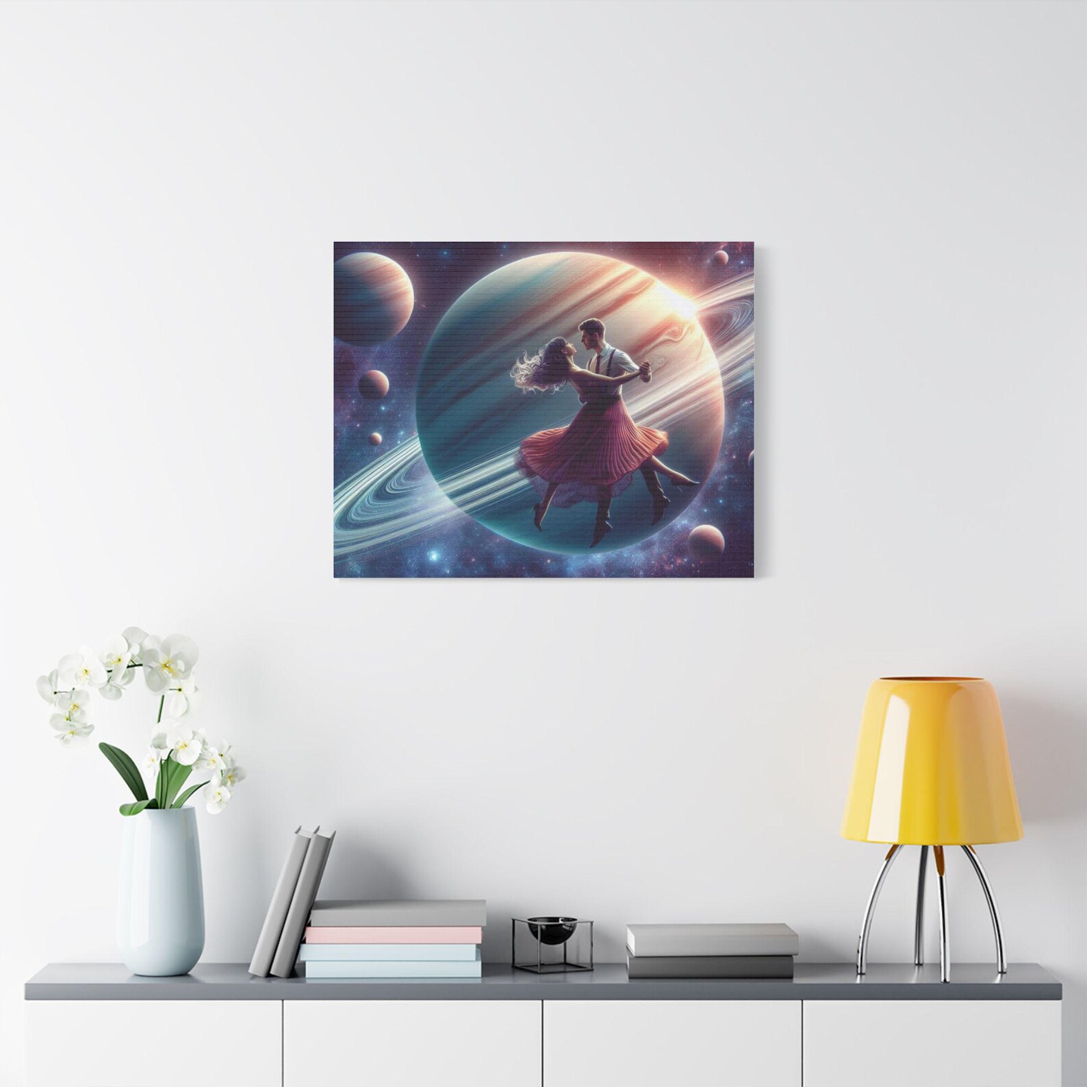 Dancing Couple Canvas Wrap: Romantic Space Art for Newlyweds - Etsy