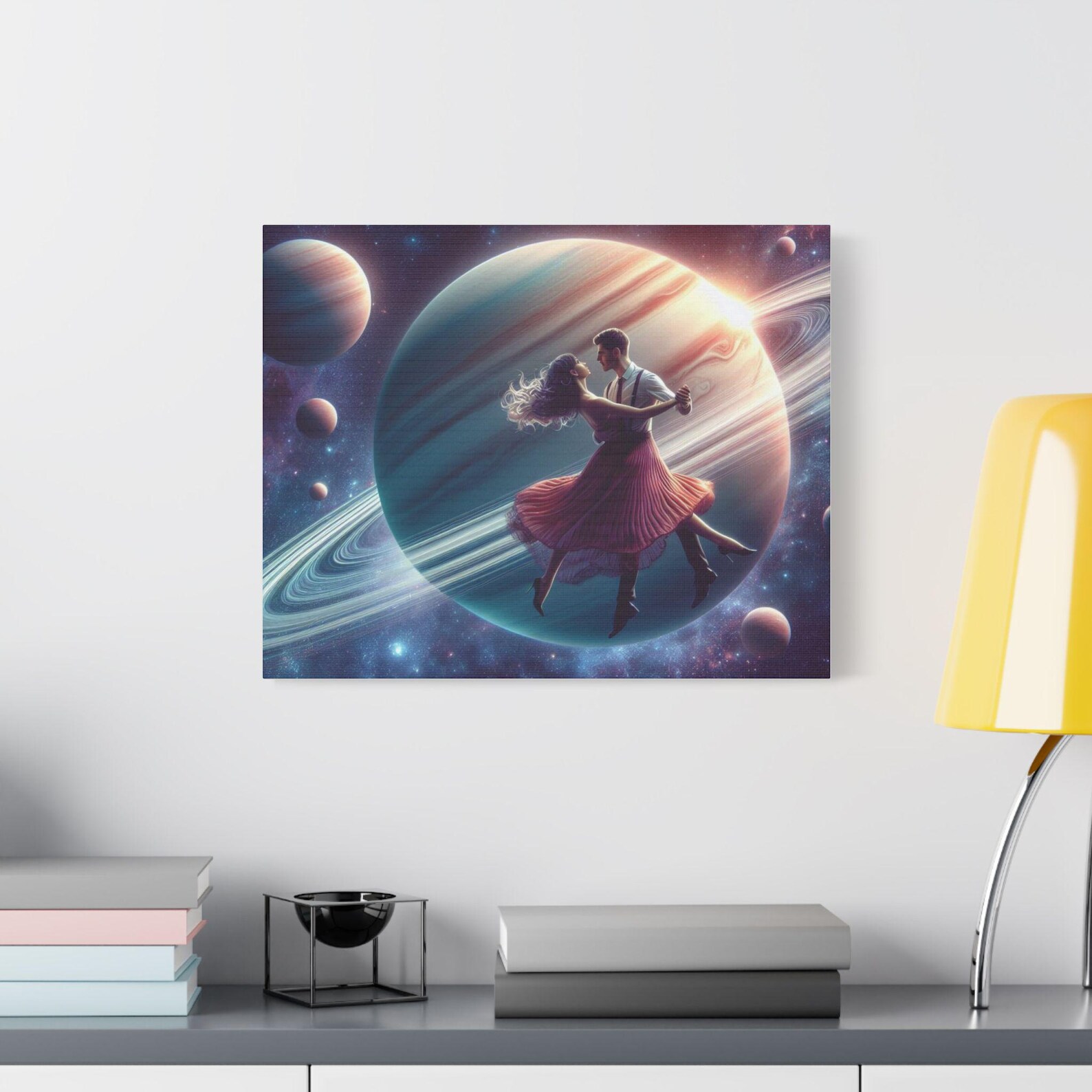 Dancing Couple Canvas Wrap: Romantic Space Art for Newlyweds - Etsy