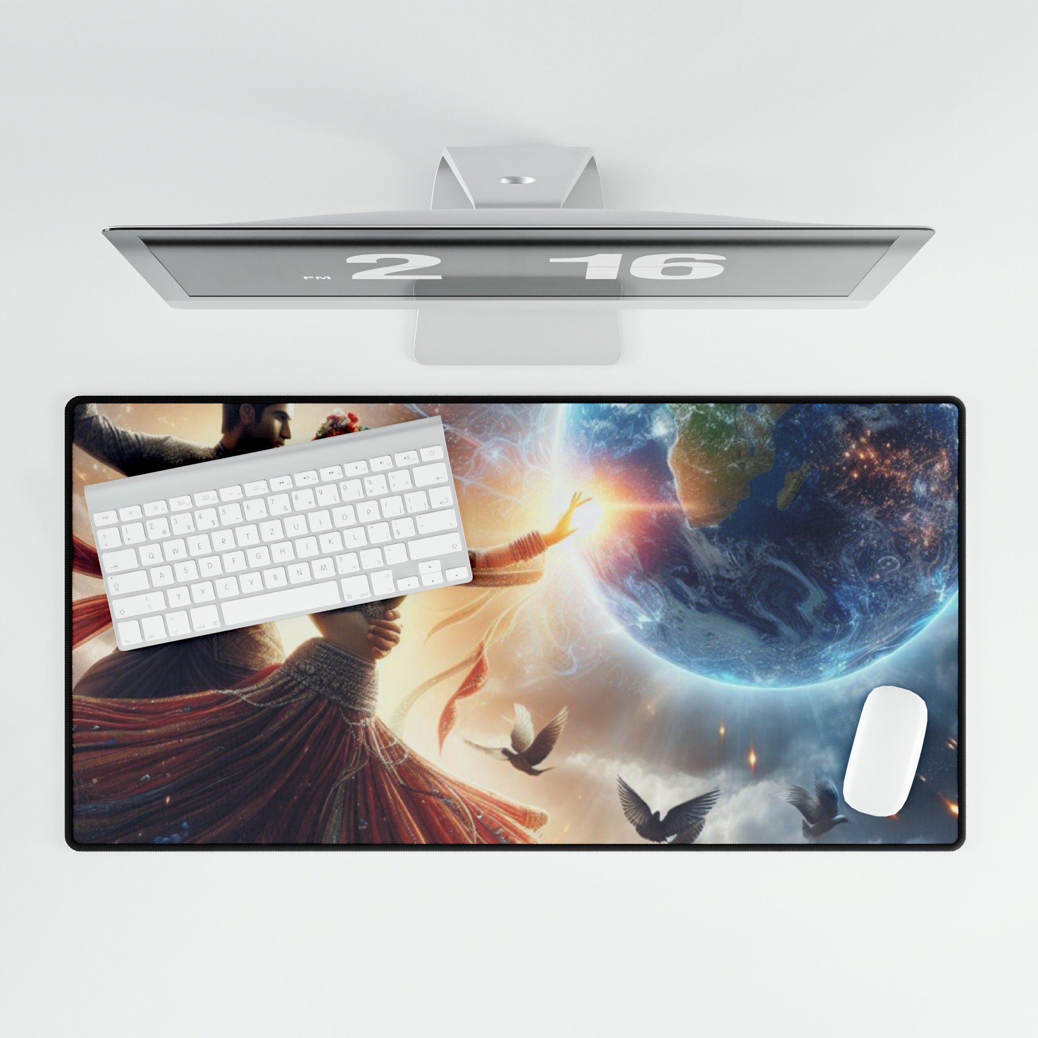 Desk Mats With Print of Planet Earth, Universe and a Couple Dancing for ...