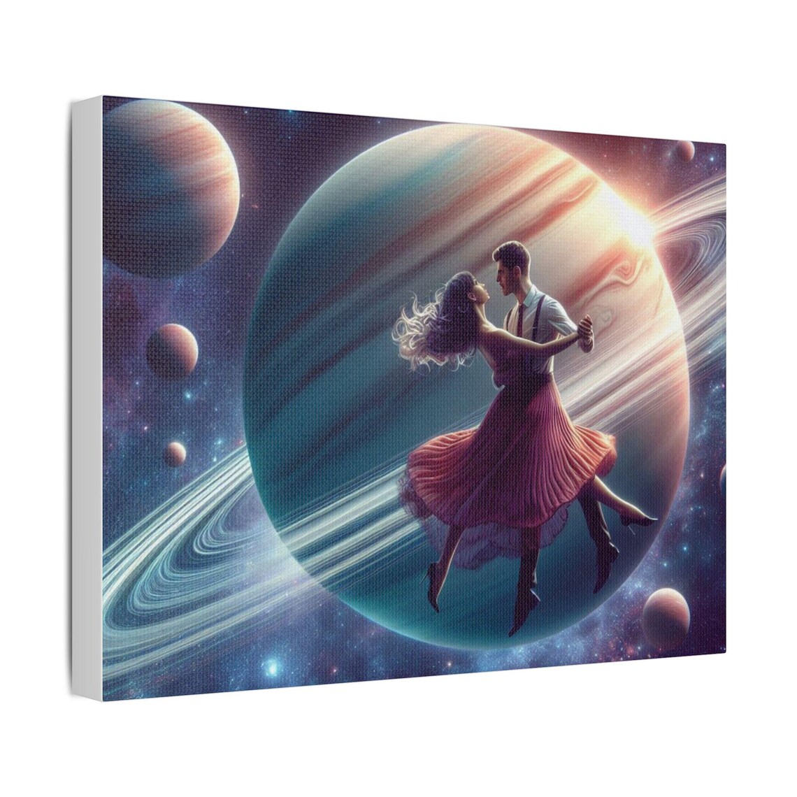 Dancing Couple Canvas Wrap: Romantic Space Art for Newlyweds - Etsy
