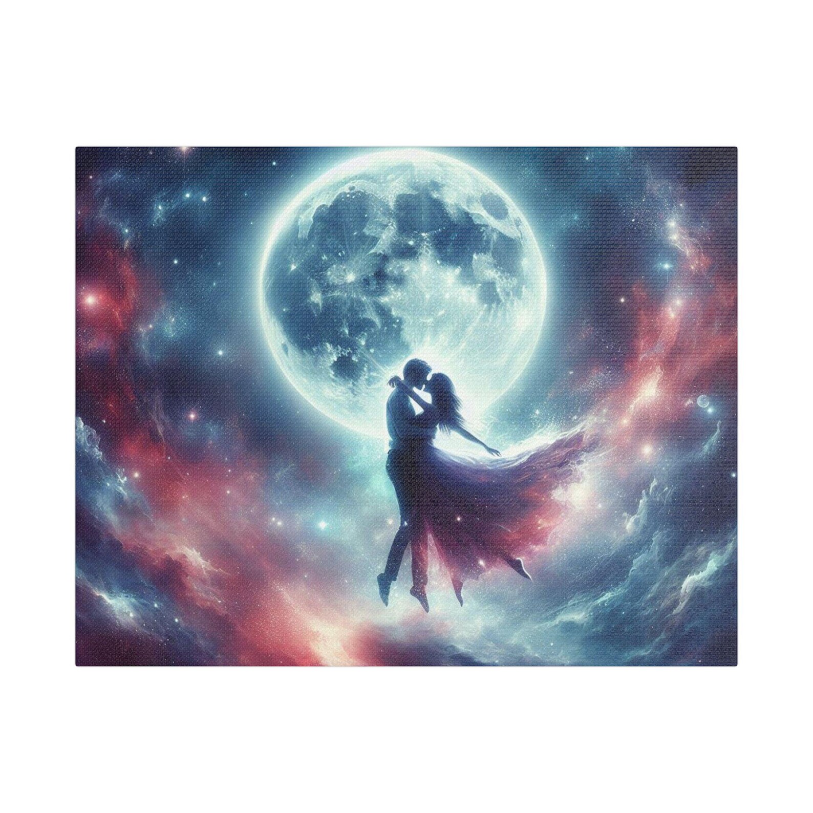 Cosmic Love; Stretched Canvas Art, Romantic Decor, Galaxy Wall Art ...