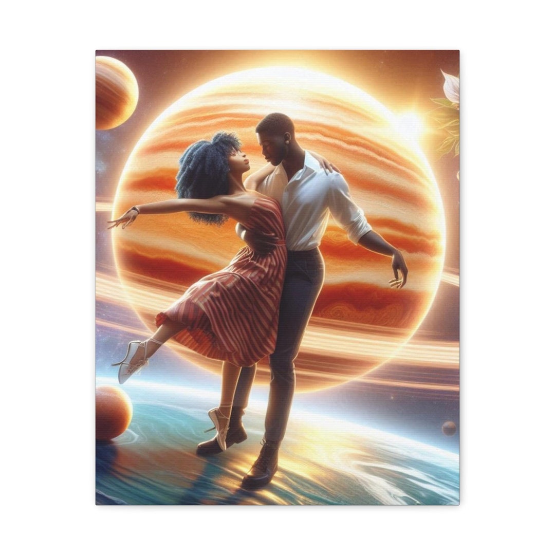 Canvas Art Cosmos a Dancing Couple in the Universe, Galaxy Lovers and ...